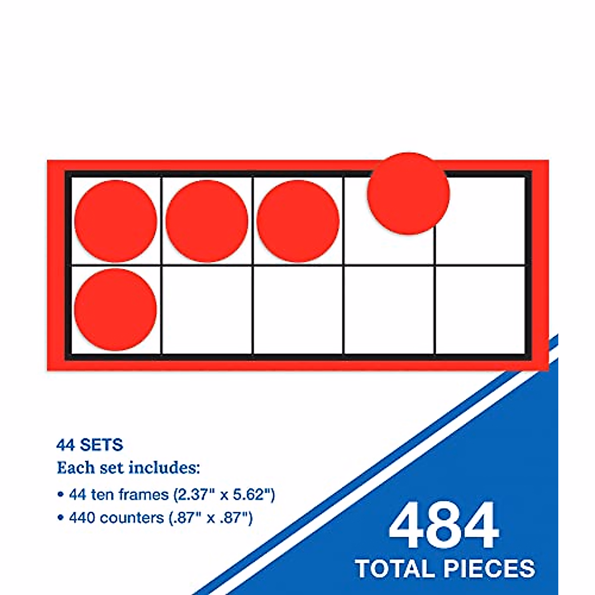Carson Dellosa 484-Piece Ten Frames and Counters Math Manipulatives, Math Classroom Cutouts, Math Classroom Decorations, Teaching Supplies for Hands-On Learning