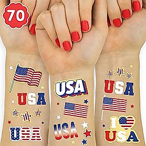 xo, Fetti Fourth of July Decorations Tattoos - 70 styles | Red White and Blue Party Supplies, 4th of July, USA Flag, Memorial Day