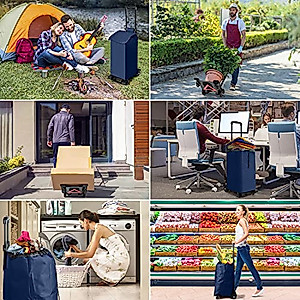 SELORSS 2-in-1 Foldable Utility Cart, Portable Grocery Shopping Cart with Wheels, Telescoping Handle and Removable Waterproof Bag, Collapsible Lightweight Large Capacity Hand Truck for Supermarket