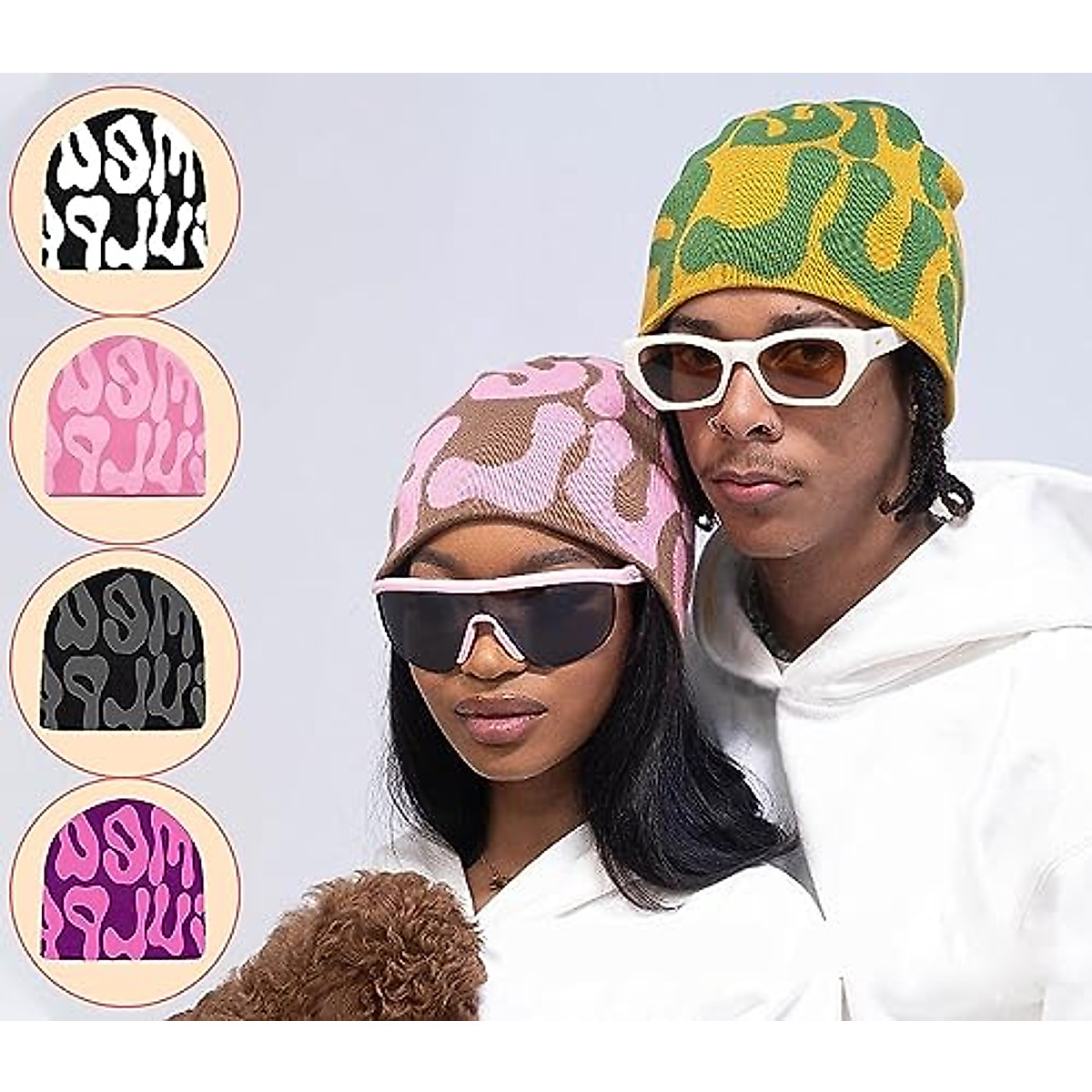 HAILTH Y2K Women's Beanies Wool Acrylic Knitted Hat Women Hats Beanie Wireless Winter Knit Hat Warm Knitted Cap Casual Skullies Outdoor