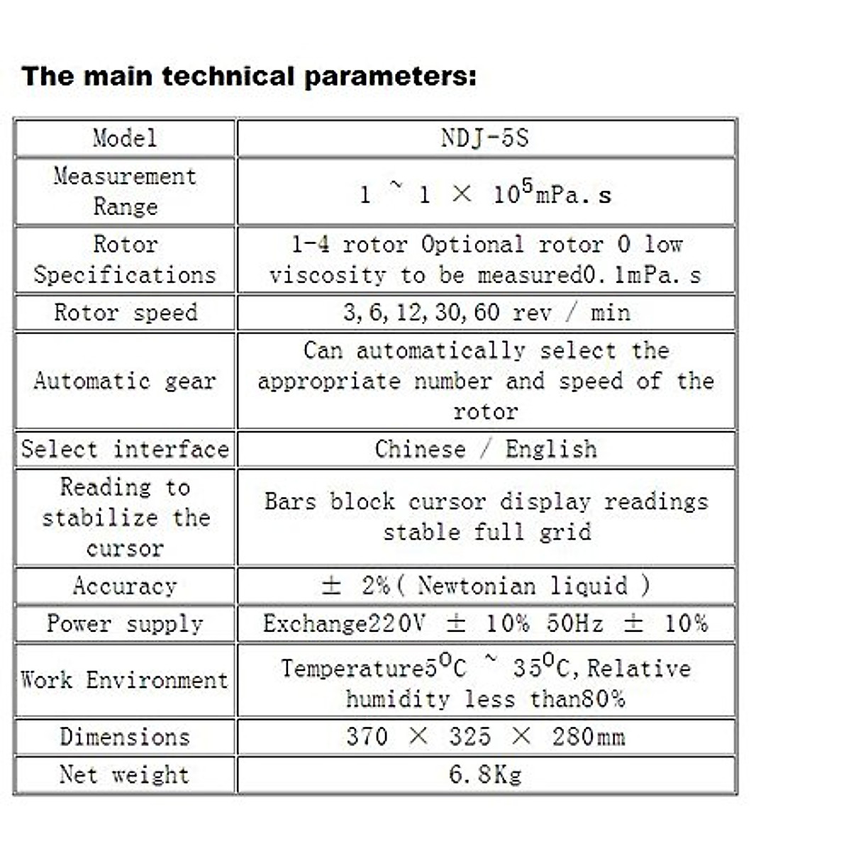 keyu Ndj-5s LCD Digital Rotational Viscometer Viscosity Meter Rotary Viscometer Viscosity Fluidimeter Tester Meter 110V/220v