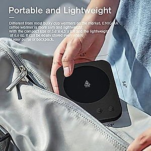 Electric Coffee Cup Warmer for Desk, Smart Coffee Mug Heater Warmer for Home Office, Warming Plate for Tea, Milk & Candle – ENIGMA (Black)