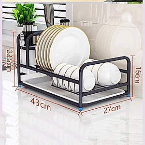 PDGJG Multifunctional Dish Drainer Cutlery Cup Drying Holder Rack Stainless Steel Drainer Tray Kitchen for Kitchen Ware ( Color : D )