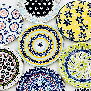 KIKYOUYA Ceramic Appetizer Plates,Japanese Plates for Cake Dessert Appetizer Tableware with Gift Box Packaging For Family Dinner,Set Of 8