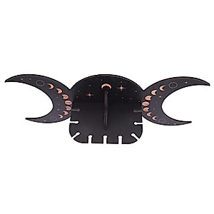 Garneck 5pcs Eid Mubarak Large Shelf Floating Shelf Jewelry Organizer Storage Moon Shelf Wall Wood Display Stand Shelve Bohemian Decor Decorative Crystal Rack Decorations Fine Wooden