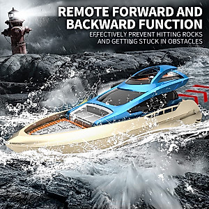 LONMAHOVER Mini Fast RC Boat (Golden Blue)