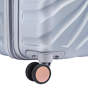 Delsey Paris Alexis Durable Luggage, Expandable Lightweight 4-Wheel Spinner, Easy Grip Handles for Smooth Mobility, TSA-Lock Incorporated, Men and Women, Platinum/Rose Gold, Check-In 25-Inch
