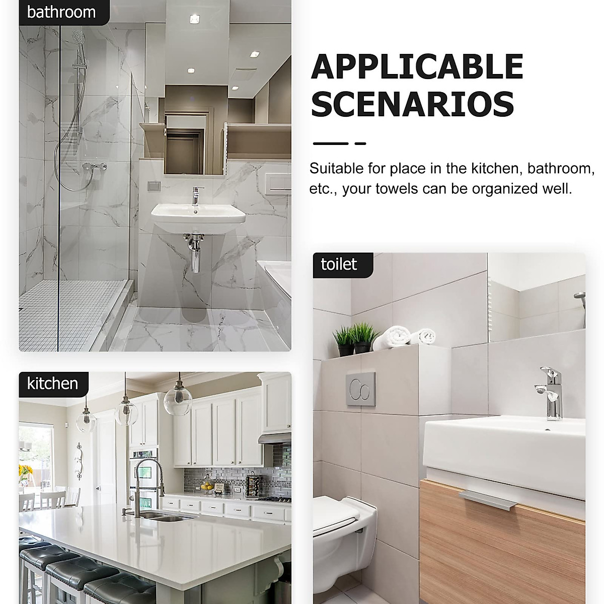 DOITOOL Towel Holder Towel Rod Standing Towel Rack T- Shape Hand Headband Holder Kitchen Dish Cloth Stand Shelf Bath Towel Bar for Bathroom Kitchen Freestanding Towel Dispenser