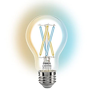 Cree Lighting Connected Max Smart Led Vintage Glass Filament Bulb A19 60W Tunable White, 2.4 Ghz, Works With Alexa And Google Home, No Hub Required, Bluetooth + Wifi, 1Pk (Cma19-60W-Al-9Tw-Gl)