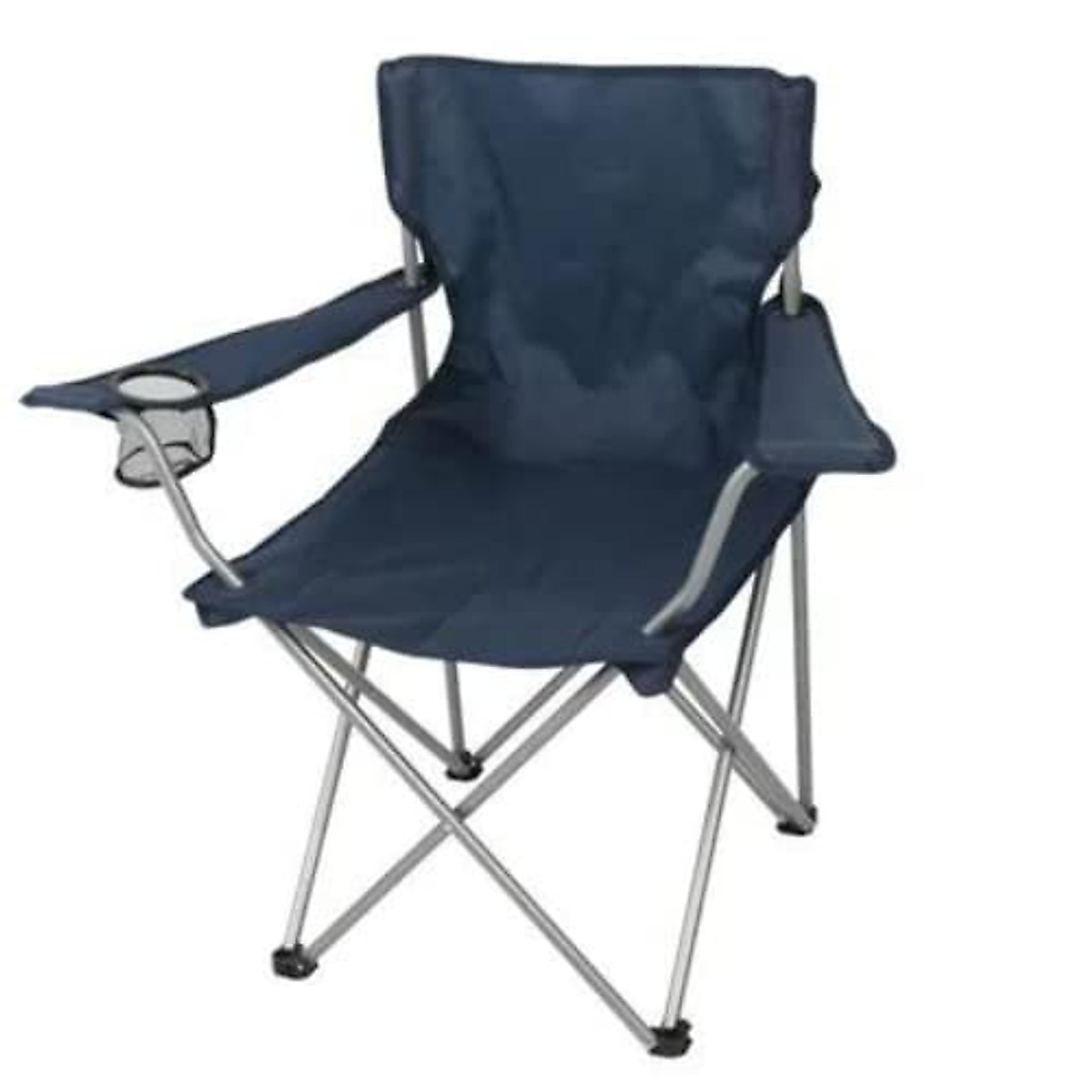 Trail Basic Quad Folding Camp Chair with Cup Holder & Carry Bag - Durable, Portable Outdoor Chair for Camping, Tailgating, and More - Blue, Adult Size (1)