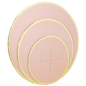 2 Set Pink Gold 3-Tier Round Cardboard Cupcake Stand for 24 Cupcakes Perfect for Girls Pink and Gold Birthday Baby Shower Party Supplies