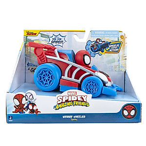 Marvel Spidey and His Amazing Friends Webbed Wheelie Vehicle - Features Built-in Spidey Super Hero
