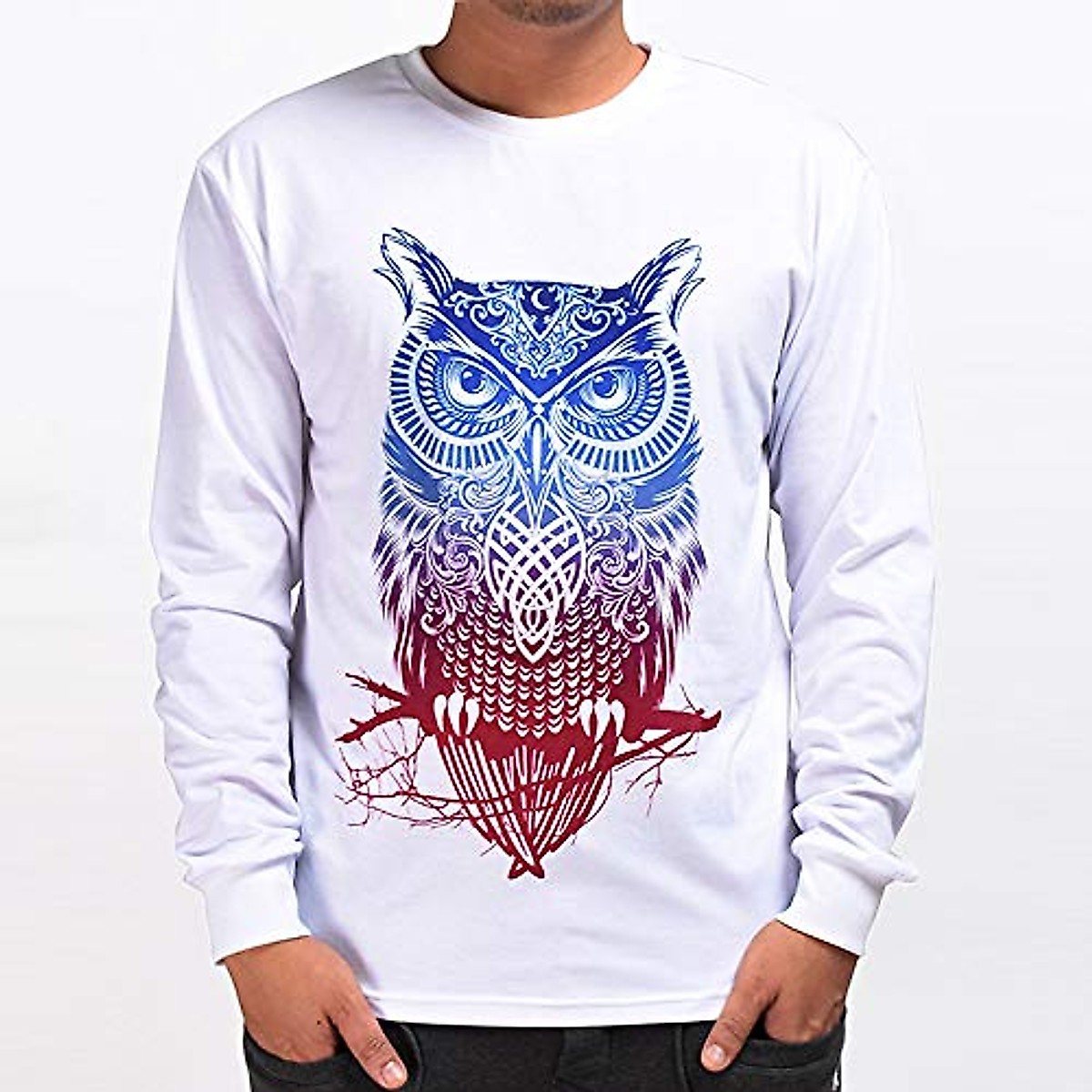 Sweatshirt for Men Thenlian Men's Autumn Casual 3D Print Hip Hop Long Sleeve Pullover Sweatshirt Top Blouse(White, L)