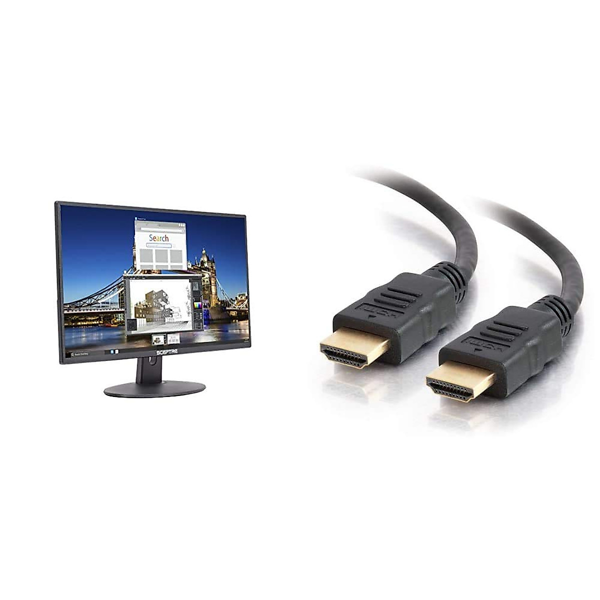 Sceptre 20" 1600x900 75Hz Ultra Thin LED Monitor + C2G 6' HDMI Cable