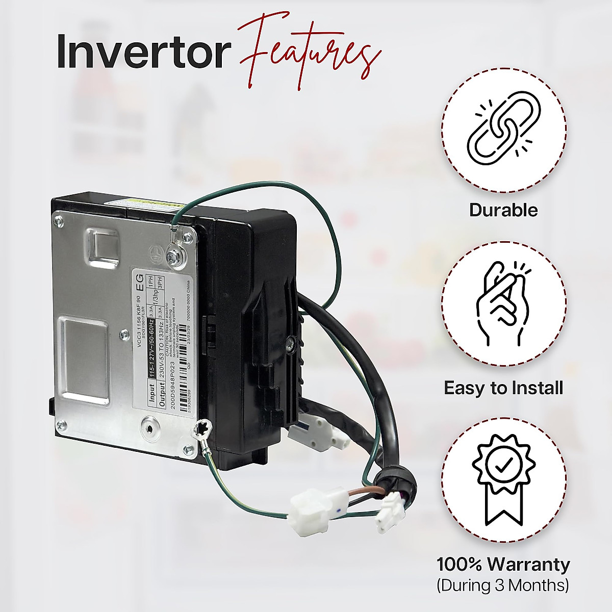 GARP WR49X10283, AP5669522 Inverter Control Board for Refrigerators Compatible with GE