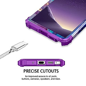 Hekodonk for Samsung Galaxy Note 10 Plus Case,Heavy Duty Shockproof Protection Hard Plastic+Silicone Rubber Hybrid 3 in 1 Drop Protective Case for Samsung Galaxy Note 10 Plus Purple Blue Marble