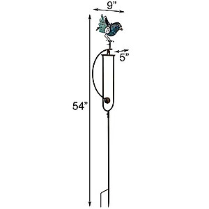 Esschert Staked Metal Mechanical Bluebird Rocker, 54" H