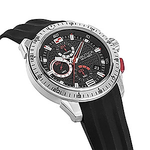 Nautica Men's NAPNSF109 NST 101 Grey/Black/Black Silicone Strap Watch