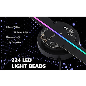 3D Advertising Machine, Led Hologram Projector Fan 224 Light Beads High Resolution 3D Advertising Player Support Wifi/App, Holographic Projection for Business Store Shop Bar, Built in 16Gb Tf Card(#1)