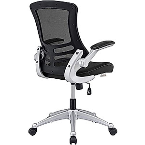 Modway Attainment Mesh Back and Vinyl Seat Modern Office Chair in Black