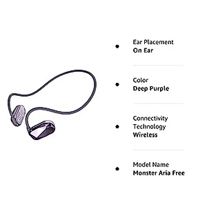 Monster Aria Free Open Ear Headphones, Bluetooth 5.3 Air Conduction Headphone Sports, ENC Clear Talk Headphone with Built-in Mic, 8H Playtime Headset for Running, Cycling, Hiking, Driving