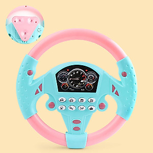 Menolana Portable Steering Wheel Wheel Toy Simulation Steering Wheel for Outdoor Garden, Pink