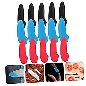 TOGEVAL 60 pcs for Cleaver Household Knife Tips Protector Protecting Flexible Caps Guards Point End and Anti-Scratch Sheath Blades Multi-Function Gags Cover Chef Plastic Sleeves