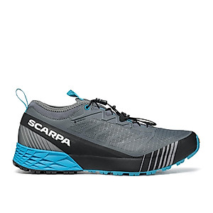 SCARPA Men's Ribelle Run GTX Waterproof Gore-Tex Trail Shoes for Trail Running and Hiking - Anthracite/Lake Blue - 10.5-11 Women/9.5-10 Men