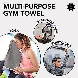 desired body Gym Towels for Sweat (2 Pack) - Absorbent Waffle Fabric Texture Yoga Towel for Gym, Sports, and Exercise - Odor-Free, and Lightweight - for Men and Women - Grey