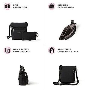 Baggallini womens Pocket With Rfid Crossbody Bags, Black/Sand, One Size US