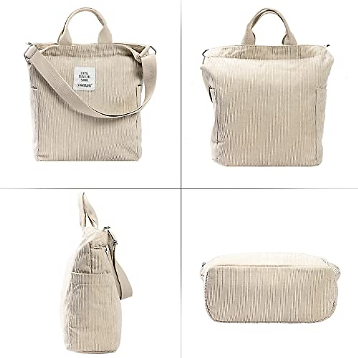 WantGor Large Tote Bag for Woman, Women's Crossbody Shoulder Handbags Big Capacity Shopping Bag (Beige)