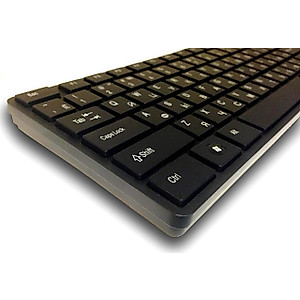 USB Keyboard with Russian English (Cyrillic) Letters/Characters- Full Size Slim Desktop Design