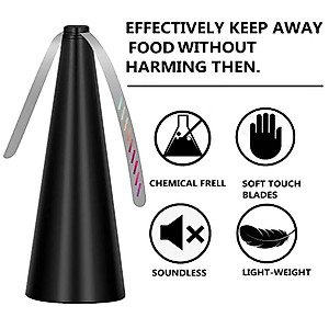 Fly Swatter Fan by AlphaDesignLuxe (USB or AA Battery Powered), Repellent Outdoor Indoor Portable Table Top Fan Fly Spinner with Holographic Blades for Picnic Patio Home Party BBQ (Bronze)