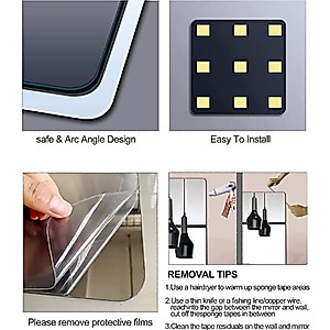 Plexiglass Acrylic Soft Mirror Non-Glass shatterproof Mirror Full Length Mirror Wall Mirror Frameless Home Fitness Mirror (4PCS) 12inch12inch(16)