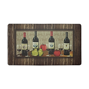 Chef Gear - Anti-Fatigue Kitchen Mat, Novelty Design, Cushioned Comfort Chef Mat, Standing Relief & Support| Skid-Resistant, Measures 18" x 30", Sophisticated Wine Design