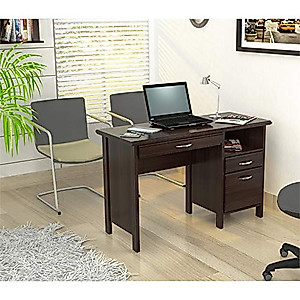 Inval America Softform Desk, Espresso-Wenge/Silver