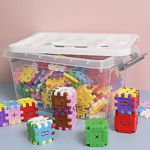 Hespama 5.5 Quart Storage Bin, Plastic Latching Box Container, 6 Packs