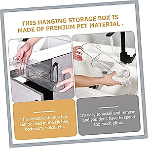 Veemoon Box Cabinet Door Organizer Kitchen Storage Case Hanging Bin for Walls Seasoning Organizer for Cabinet Storage Shelves Plastic Bathroom Storage Holder Crane Wall-mounted The Pet