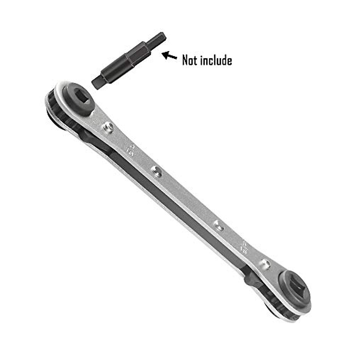 raddar Refrigeration Ratchet Wrench - Best for HVAC Service. Smooth Ratcheting Action and Strong Gear. 4 Different Sizes - 1/4" x 3/16" Square x 3/8" x 5/16" Square.