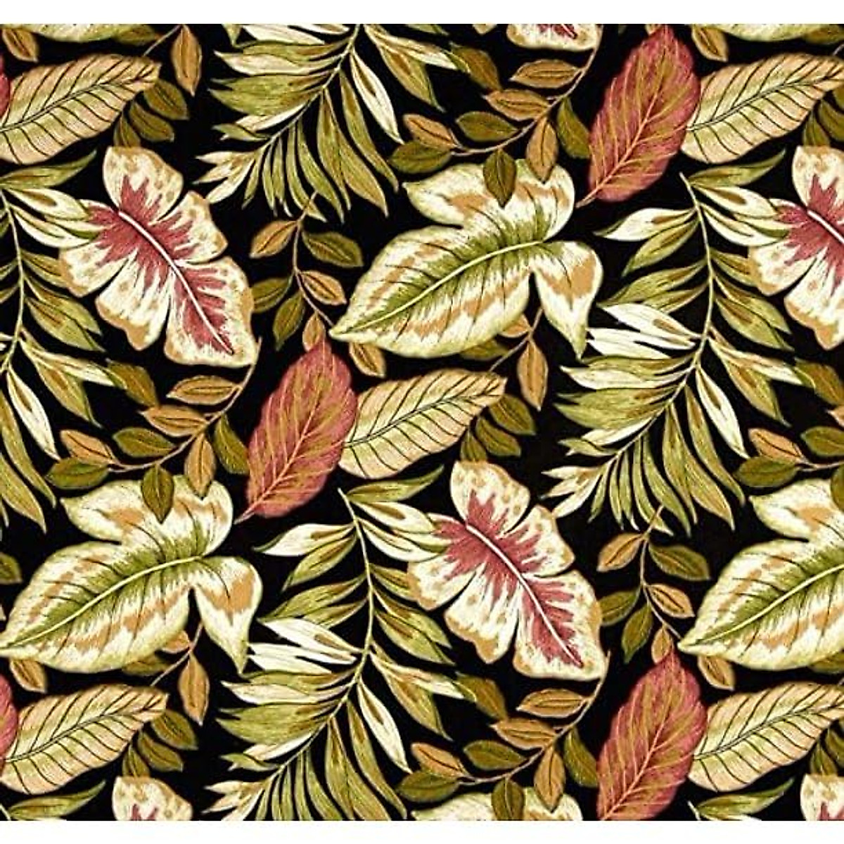 RSH DECOR: Tufted U-Shape Wicker Seat Cushions Set of 2 | 19” x 19” | All-Weather Spun Fabric | Water-Resistant | Outdoor Chair Cushions for Patio Furniture | Twilight Tropical Leaf