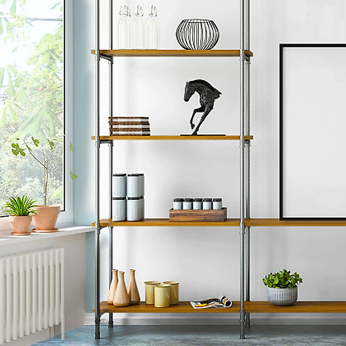 Wire Shelf Clips - 56 Pack Plastic Metal Shelf Clips, 1 Inch Wire Shelf Clips for 1" Post, Black Wire Shelving Clips- Shelving Sleeves Replacements for Wire Shelving System (28 Pairs)