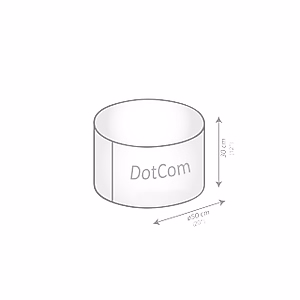 Gouchee Home Dotcom Soleil Bean Bag Round Ottoman/Pouf - Waterproof, Fade-Resistant Footrest for Indoor/Outdoor - Filled with High-Density Polystyrene Beads, Double-Stitched Seam, Blue, 20" D x 12" H