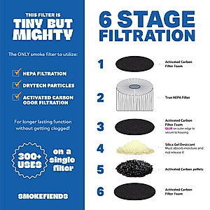 Smoke Fiends Portable & Eco-Friendly Personal Air Filter | Discreet HEPA & Carbon Filtration | Biodegradable & Up to 300+ Uses | Keychain Design for On-the-Go Freshness (Trixx)