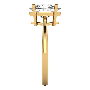 Clara Pucci Yellow 14k Solid Gold Solitaire anniversary Engagement Promise Bridal Ring - 2.5 Carat Oval Cut Clear Simulated Diamond Size - 7