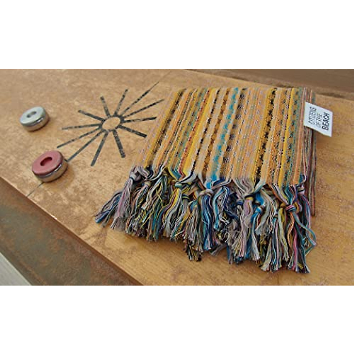 Bohemian Hand Loomed Beige Salmon Beach Bath Towels - 100% Turkish Cotton - Sand Resistant Highly Absorbent Fast Drying & Super Soft - Peshtemal Boho Towel Blanket