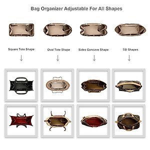ZTUJO Purse Organizer Insert For Handbag & Tote Shaper,Tote Bag Organizer Insert For Speedy Neverful, 6 Sizes (Large,Silky Beige)