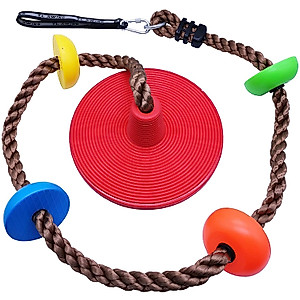 Xinlinke Tree Climbing Rope and Kids Disc Swing Seat Set Outdoor Backyard Playground Accessories