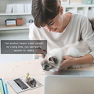 Jetec Mini Laptop Mirror for Cat Toy Laptop Cute Pocket Mirror Cat Laptop 3.7 x 2.5 Inch Folding Toy Cat Computer for Dollhouse Pet Makeup Decoration Fake Laptop(Silver)