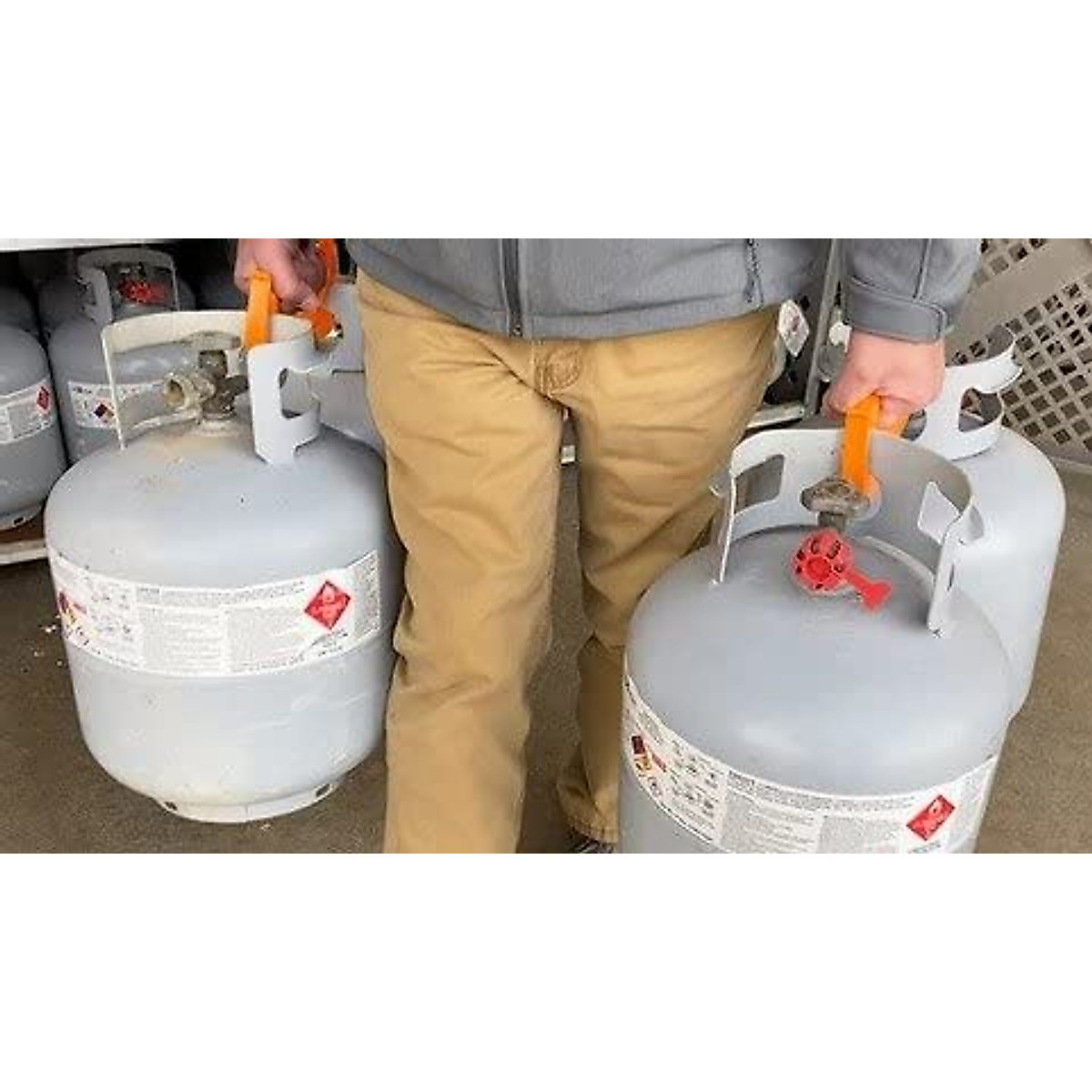 MAMMOTH GRIP Grocery Bag Carrier (2-pack) Handle Holder - Multi Purpose - Carry Shopping Bags Propane Tanks 5-gallon Buckets Paint Cans and More - Durable Heavy Duty 100 lbs per Grip - Made in the USA