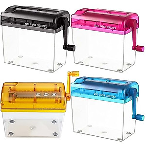 Manual Paper Shredder Mini Hand Shredder Portable，Paper Shredder for Office Home， Mini Portable Paper Shredder Documents Paper Cutting Tool (Blue)